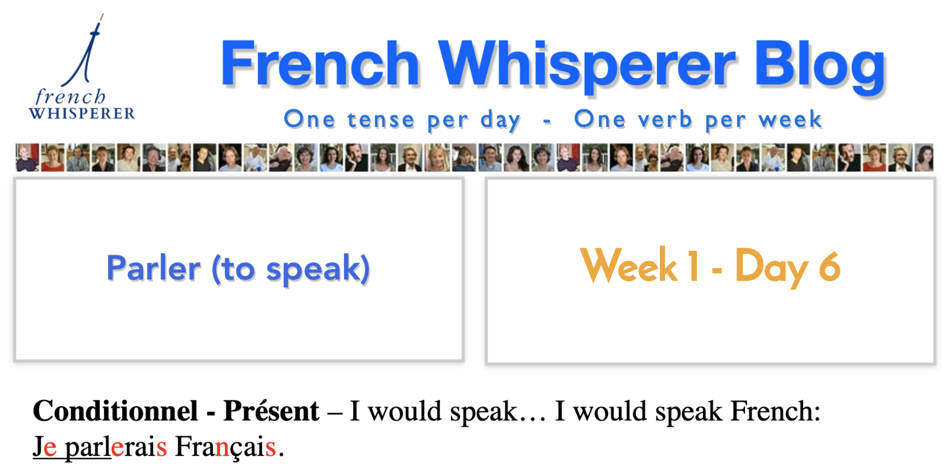 French conjugation parler - 41 Life-changing weeks - Week1 - Day6 ...