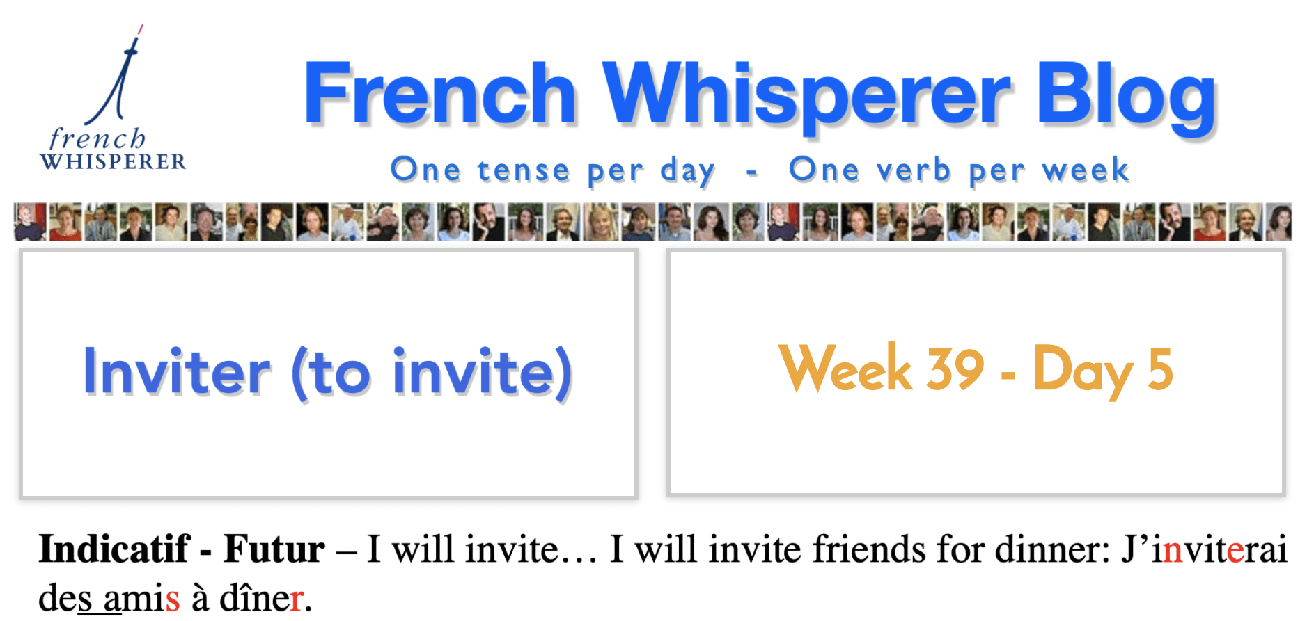 French verb conjugation table - 41 life-changing weeks - Week39 - Day5 ...